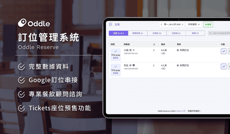 Oddle | 餐廳訂位系統竟有「6大差異」！Oddle、inline、Eztable 怎麼挑？
